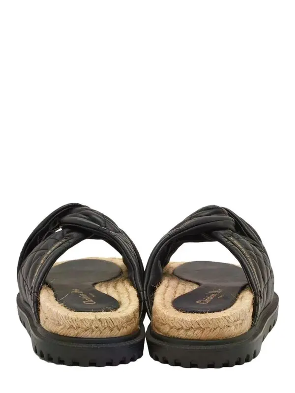 Dior D-twist Cannage Espadrille Sandals - Black