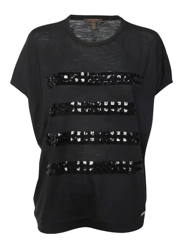 LOUIS VUITTON Sequin Embellished T-shirt - Black