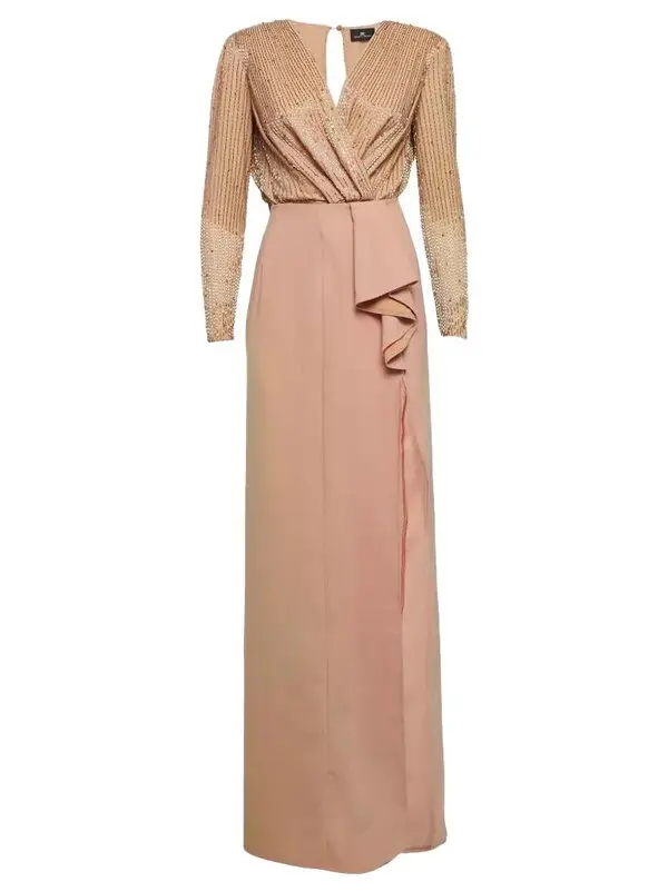 Elisabetta Franchi Embellished Layered Maxi Dress - Neutrals