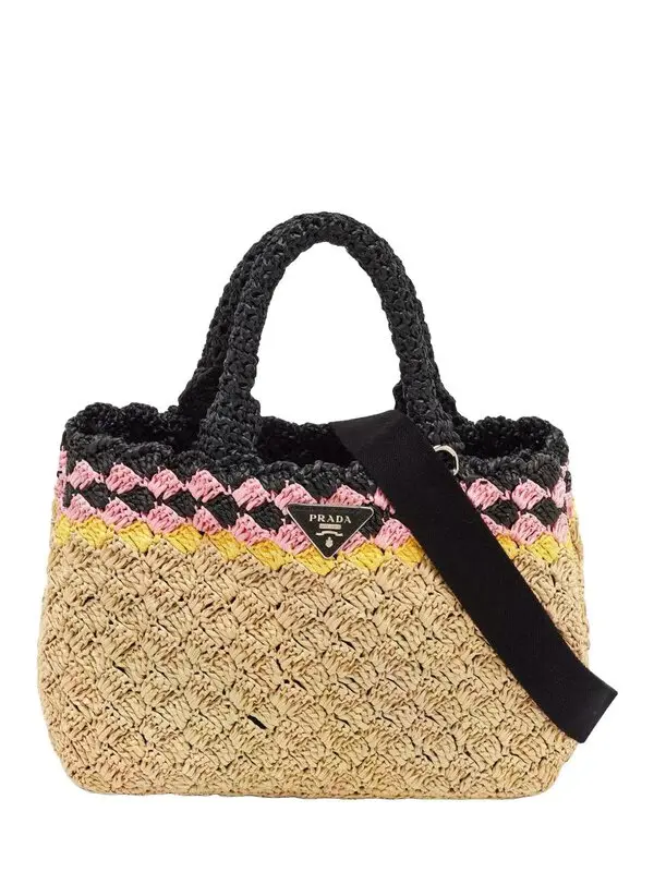 Prada Canapa Crochet Tote Bag - Neutrals