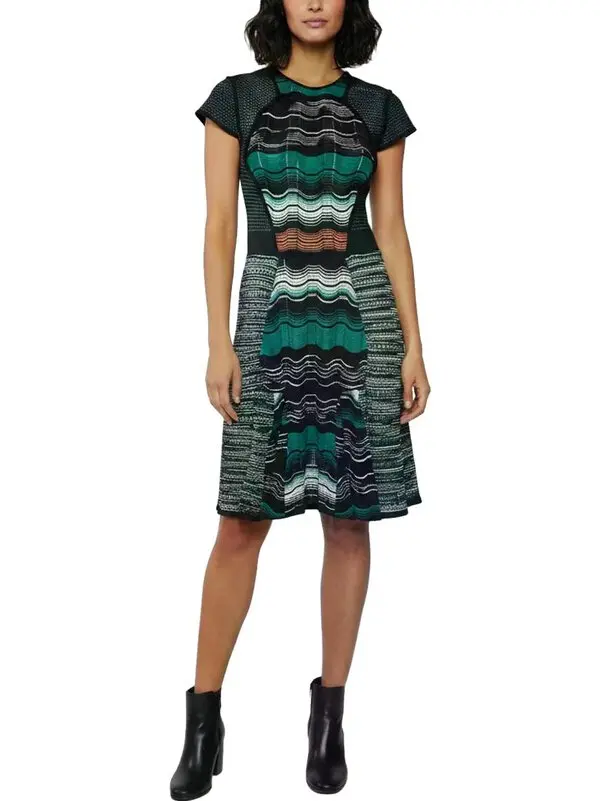 Missoni Midi Zig Zag Knit Dress - Black