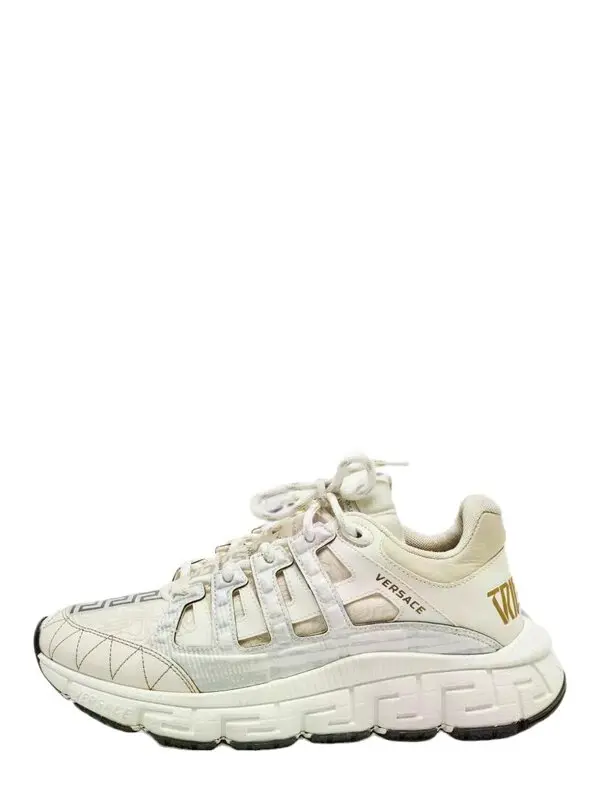 Versace Trigreca Leather Sneakers - Neutrals