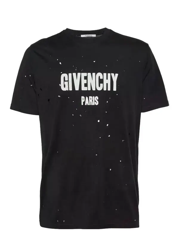 Givenchy Distressed Logo Print T-shirt - Black