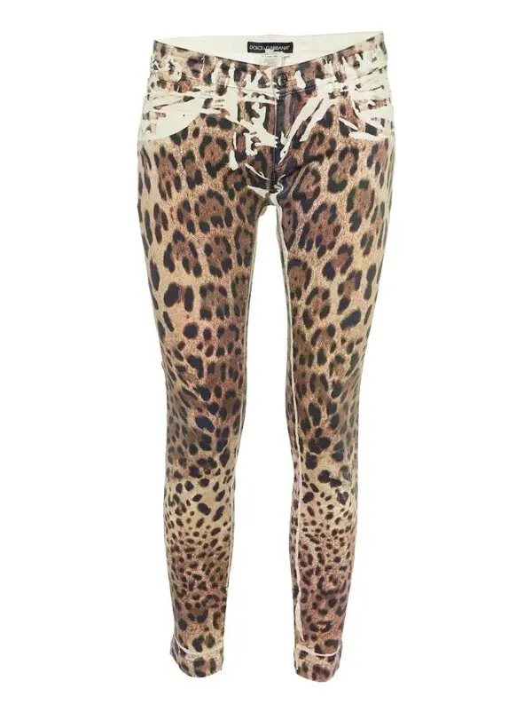 Dolce & Gabbana Animal Print Pop Fit Jeans - Brown