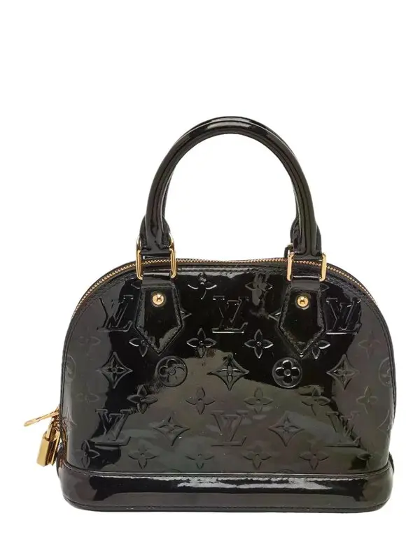 LOUIS VUITTON Monogram Vernis Alma Bb Tote Bag - Black