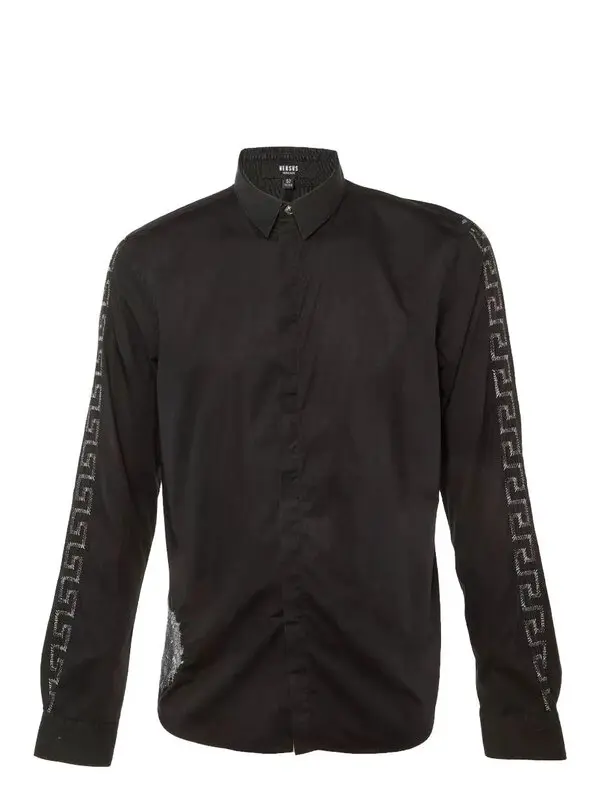 Versace Greca-embroidered Shirt - Black