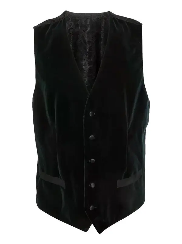 Dolce & Gabbana Velvet Paisley Jacquard Waistcoat - Green