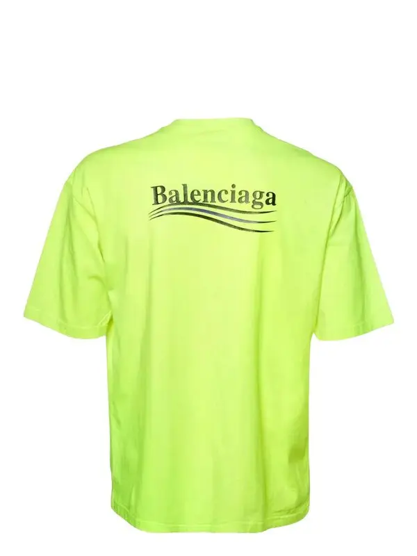 Balenciaga Logo Graphic Cotton T-shirt - Yellow