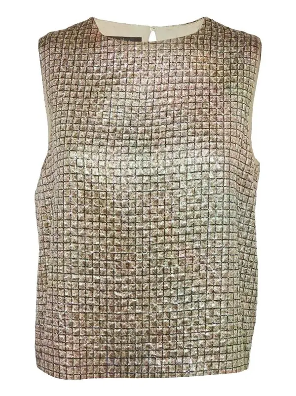 Max Mara Jacquard Sleeveless Top - Gold