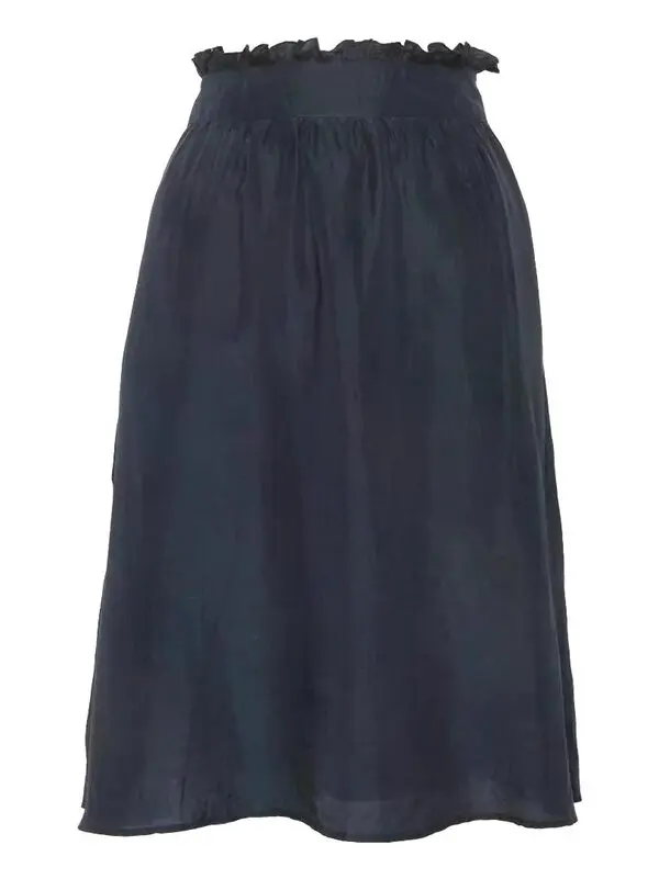 Burberry Flared Mini Skirt With Ruffled Waistband - Blue