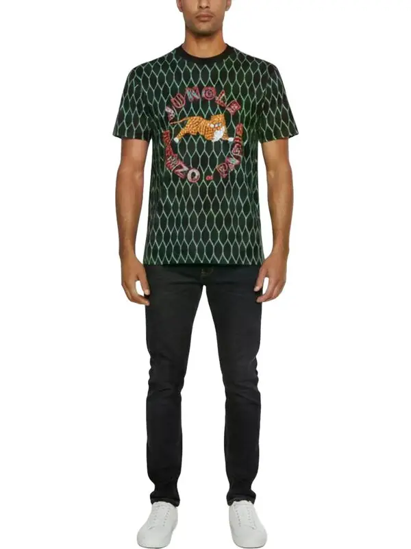 Kenzo X H&m Tiger-print Crew-neck T-shirt - Black
