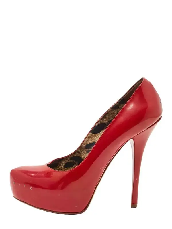 Dolce & Gabbana Patent Leather Platform Pumps - Red