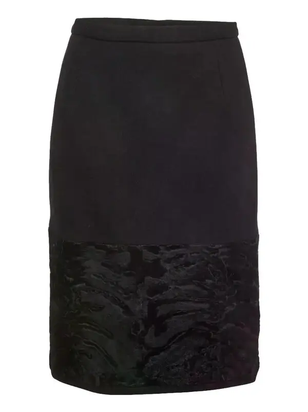 Dolce & Gabbana Fur-trim Midi Skirt - Black