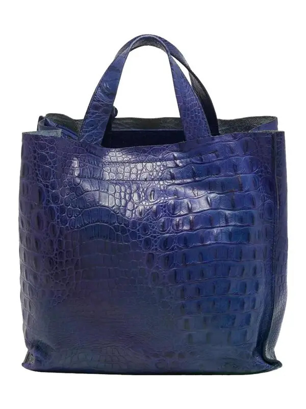 Furla Divide Croc-embossed Tote Bag - Blue