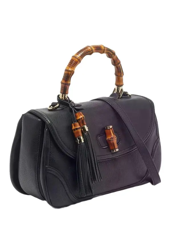 Gucci Bamboo Top Handle Cross Body Bag - Black