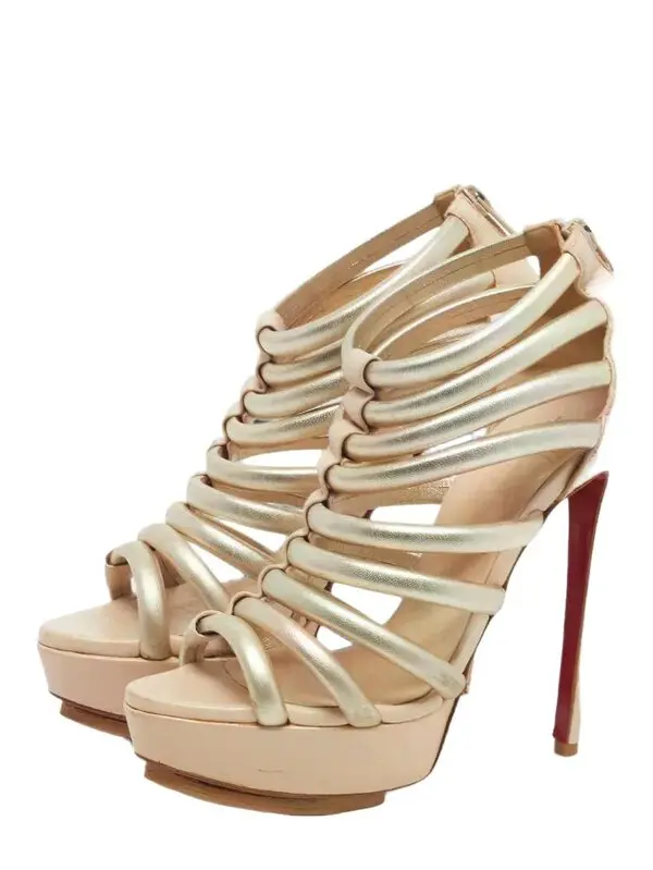 CHRISTIAN LOUBOUTIN Strappy Platform Sandals - Neutrals