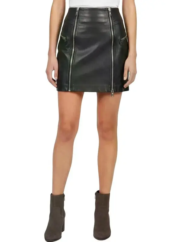 Alexander McQueen Leather Mini Skirt - Black