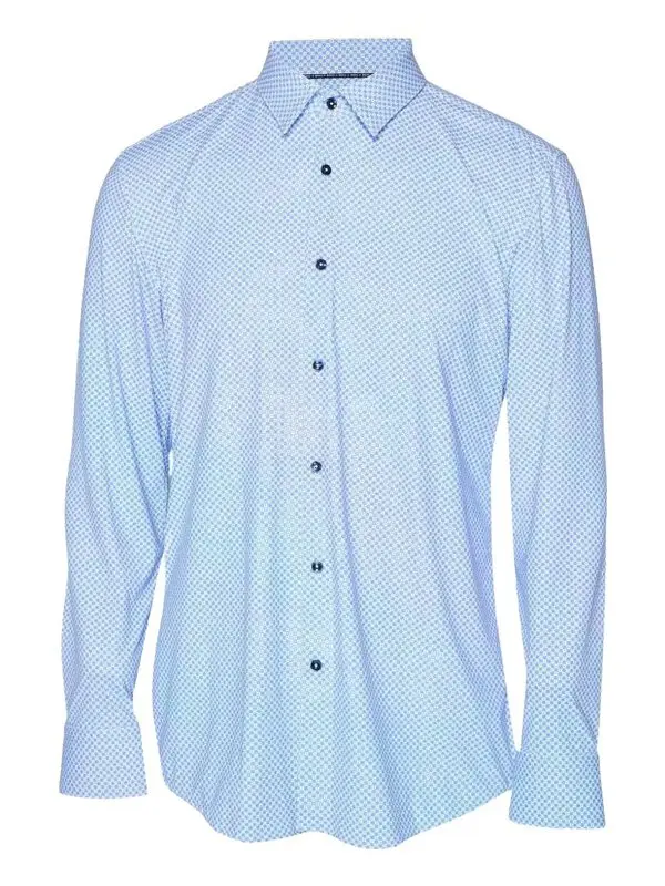 BOSS Printed Slim-fit Shirt - Blue