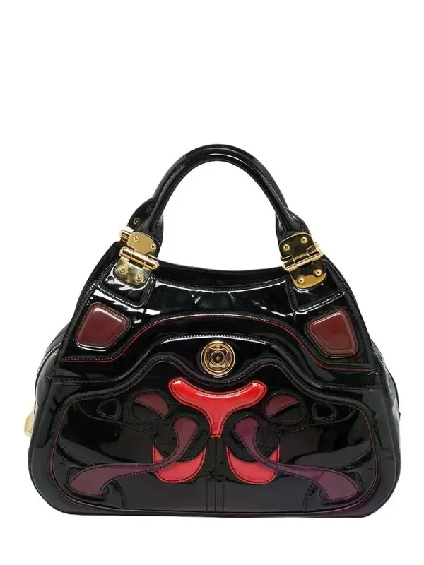Alexander McQueen Turnlock Patent Leather Tote Bag - Black