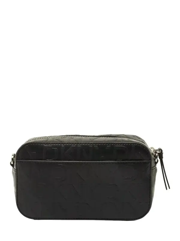 Dkny Monogram Embossed Leather Camera Bag - Black