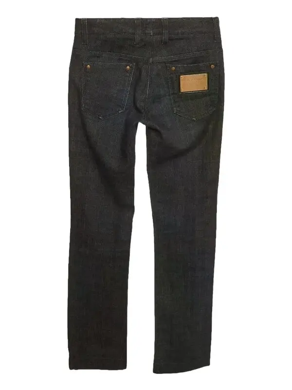 Dolce & Gabbana Slim-fit Logo Plaque Jeans - Blue
