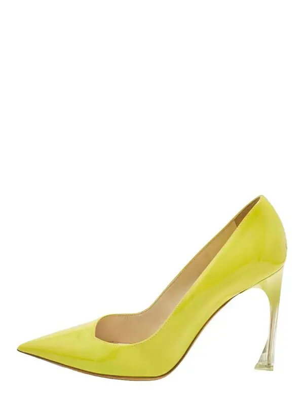 Dior Songe Patent Leather Pointed Toe Stiletto Pumps - Green