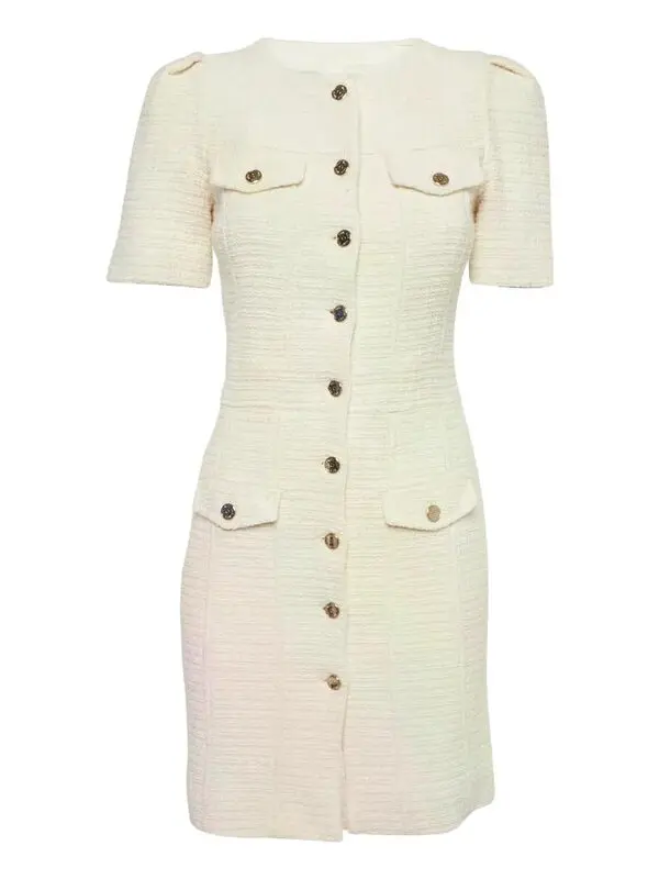 Maje Tweed Sheath Dress - White