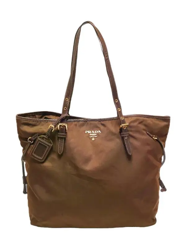 Prada Double Handle Tote Bag - Brown