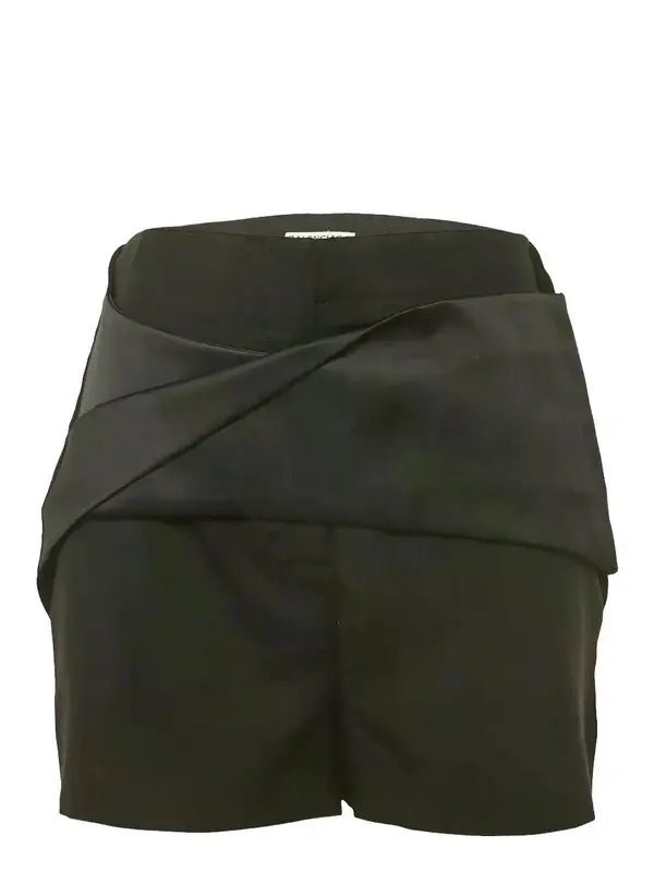 Balenciaga Origami Draped Wool Shorts - Black