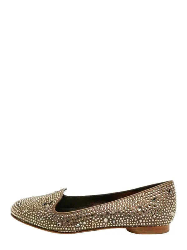 GINA Crystal-embellished Ballet Flats - Brown