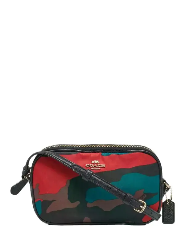 COACH Camo Print Double-zip Crossbody Bag - Black