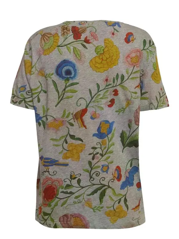 Gucci Floral Print T-shirt - Grey