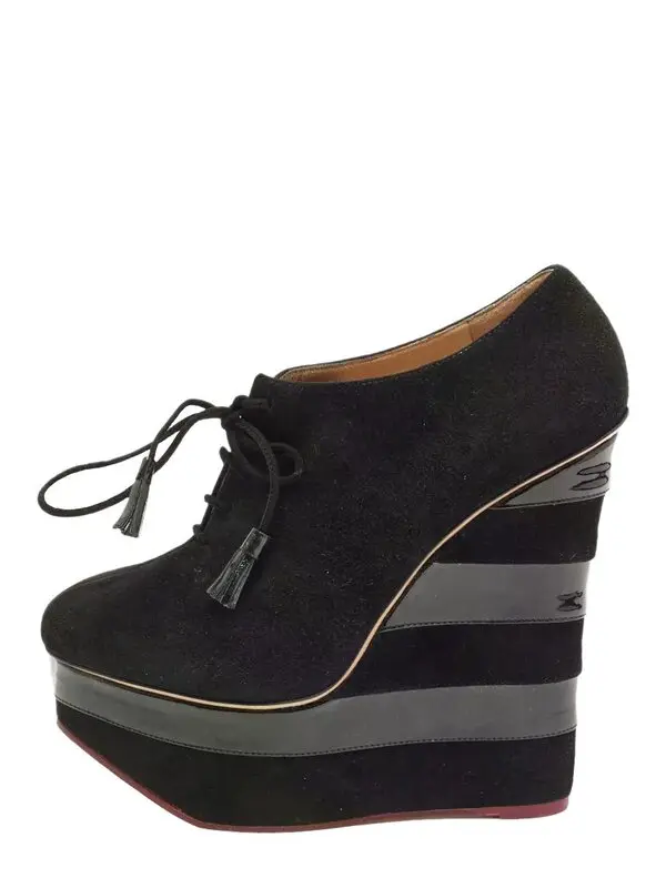 CHARLOTTE OLYMPIA Martha Wedge Ankle Pumps - Black