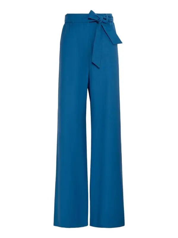 Max Mara Wool Trousers With Belt - Navy Blue