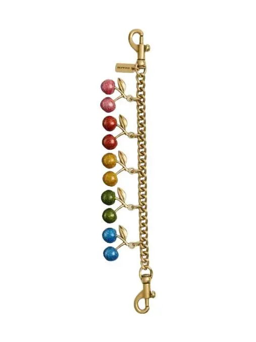 COACH Cherry Motif Chain Bag Charm - Brass/multi