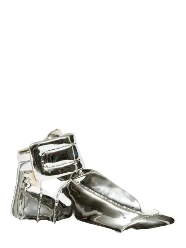 MAISON MARGIELA Glitter Detail Velcro High-top Sneakers - Silver