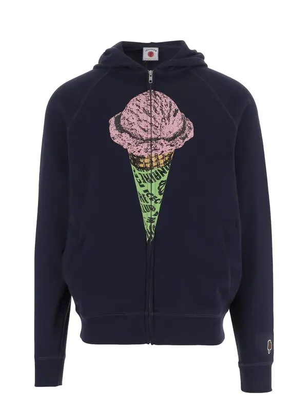 ICECREAM Ice Cream Graphic Zip Hoodie - Navy