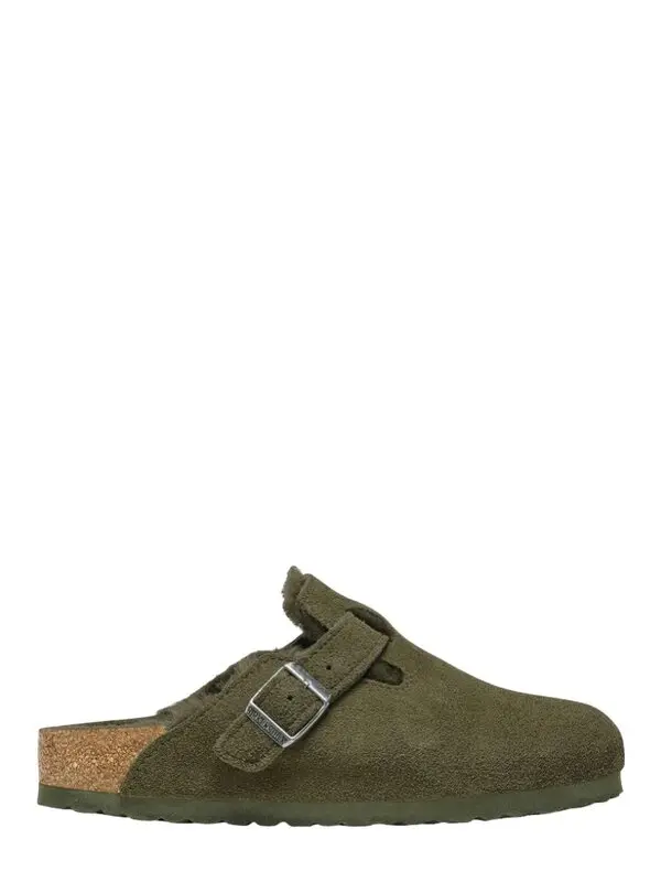 BIRKENSTOCK Boston Suede Clogs With Adjustable Buckle - Brown