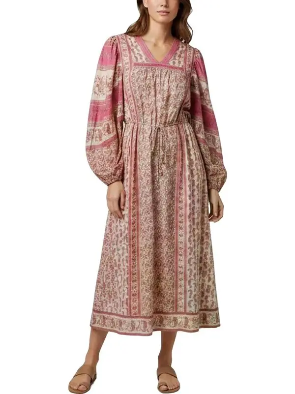 Zimmermann Paisley Print Puff Sleeve Maxi Dress - Neutrals