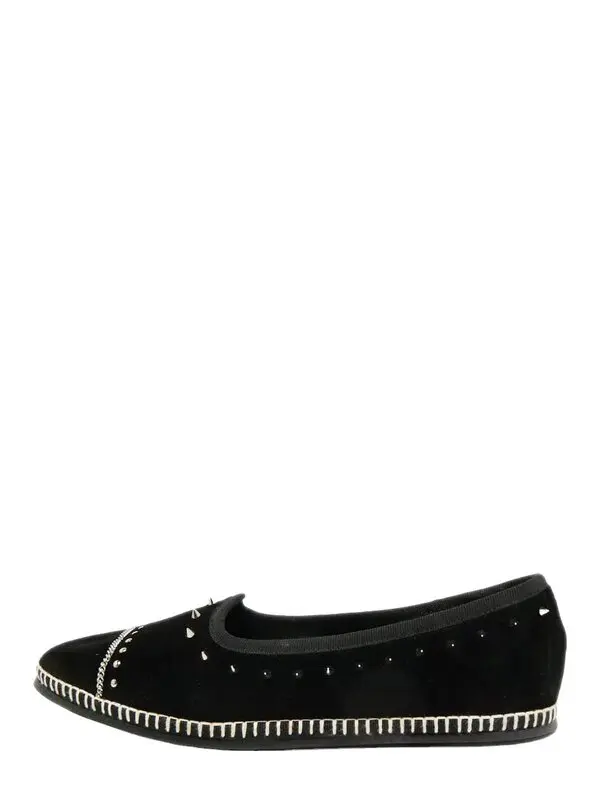 GIUSEPPE ZANOTTI Otium Studded Velvet Ballet Flats - Black