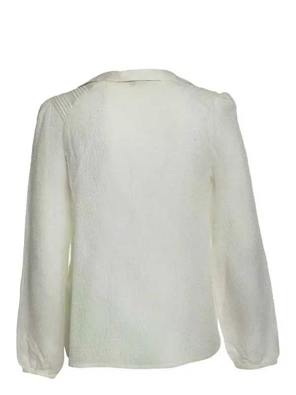 Maje V-neck Textured Blouse - White