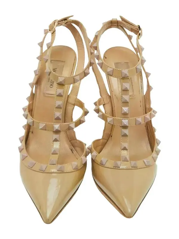 Valentino Garavani Rockstud Ankle-strap Pumps - Neutrals