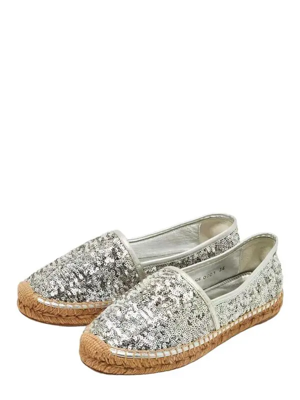 Dolce & Gabbana Tone Round Toe Slip-on Espadrilles - Silver