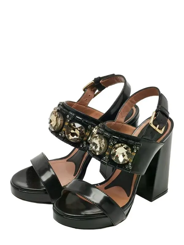 Marni Embellished Fussbett Sabot Sandals - Black