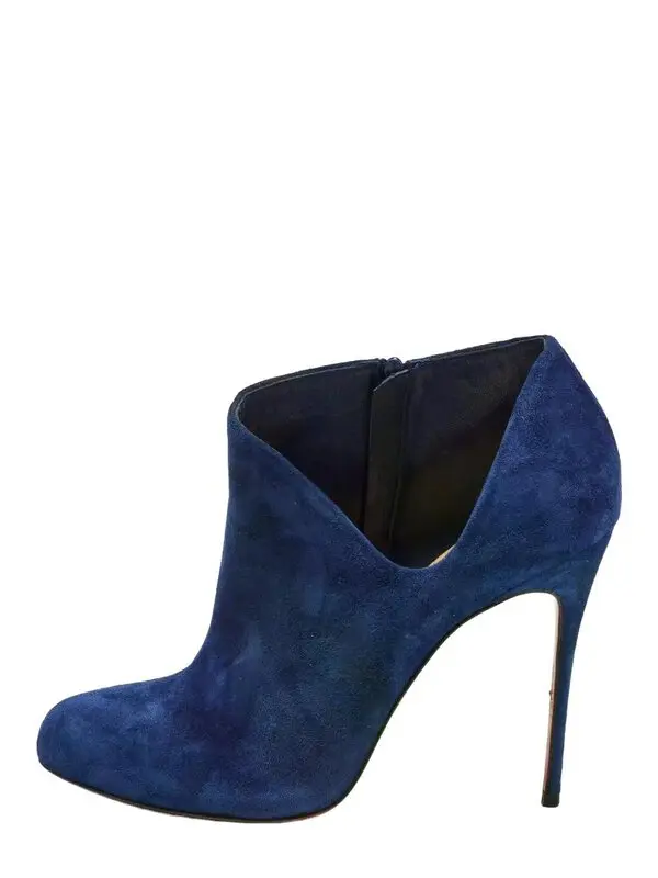 CHRISTIAN LOUBOUTIN Suede Lisse Cut-out Ankle Boots - Blue