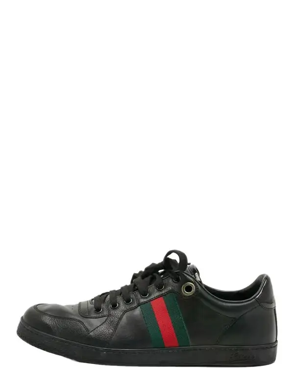 Gucci Web Detail Low-top Sneakers - Black