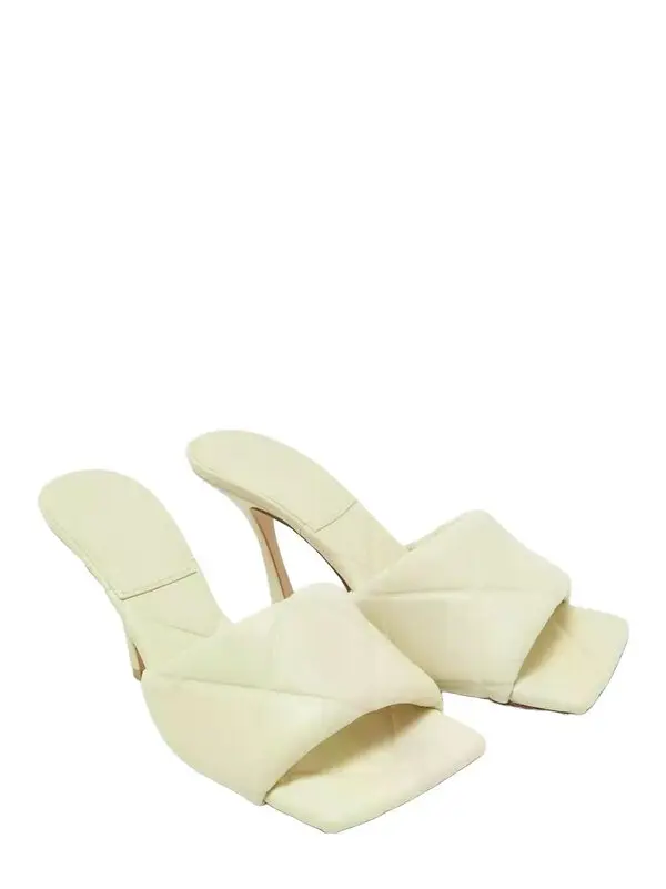 Bottega Veneta Lido Quilted Leather Heeled Sandals - Neutrals