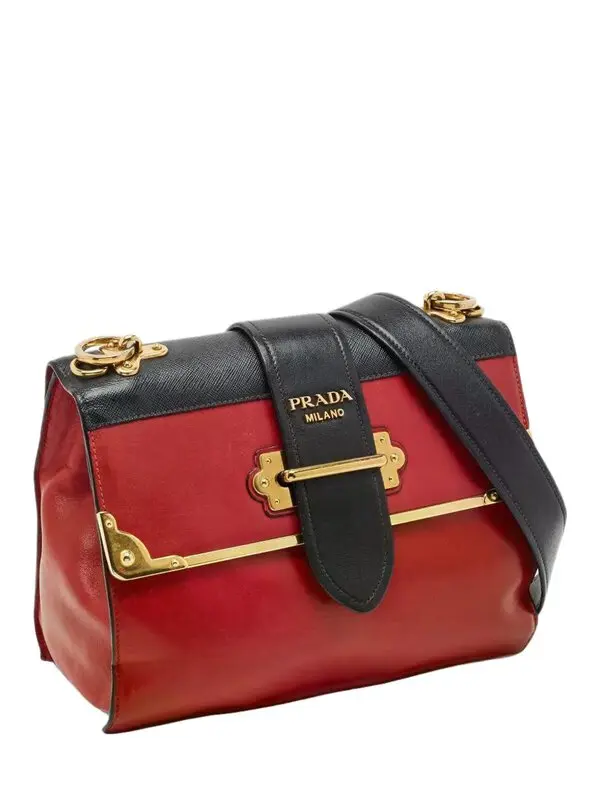 Prada Cahier Leather Crossbody Bag - Red