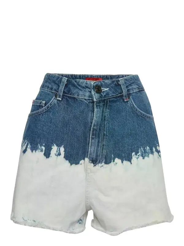 MAX&CO. Bleached-effect Denim Shorts - Blue