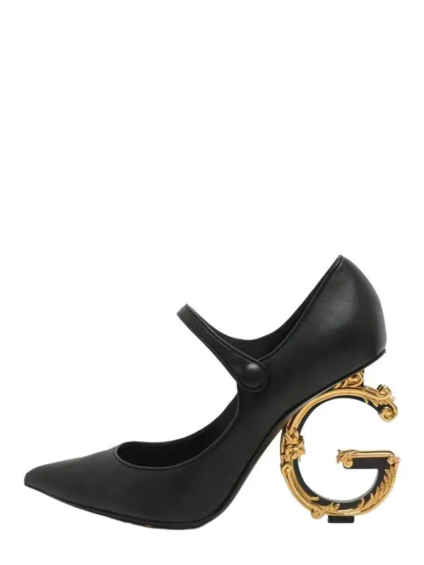 Dolce & Gabbana Baroque Logo Heel Pumps - Black
